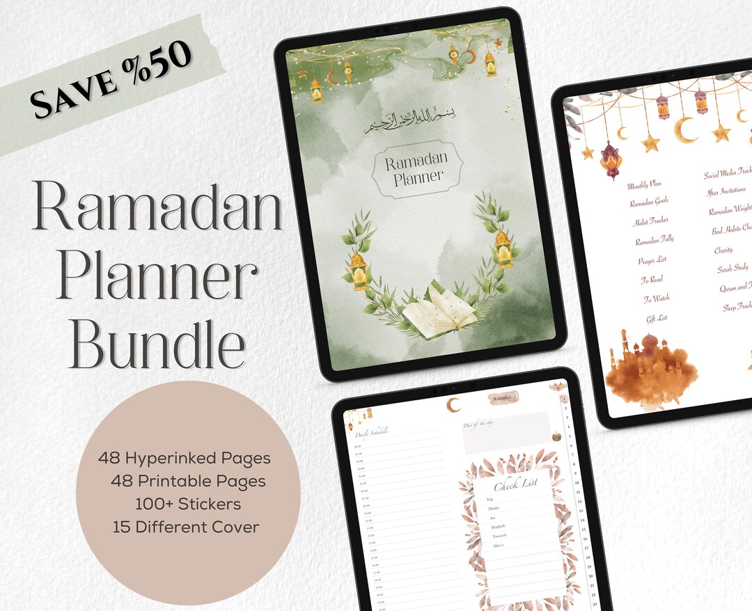 2023 Ramadan Digital and Printable Planner Muslim Daily Planner A4 iPad ...