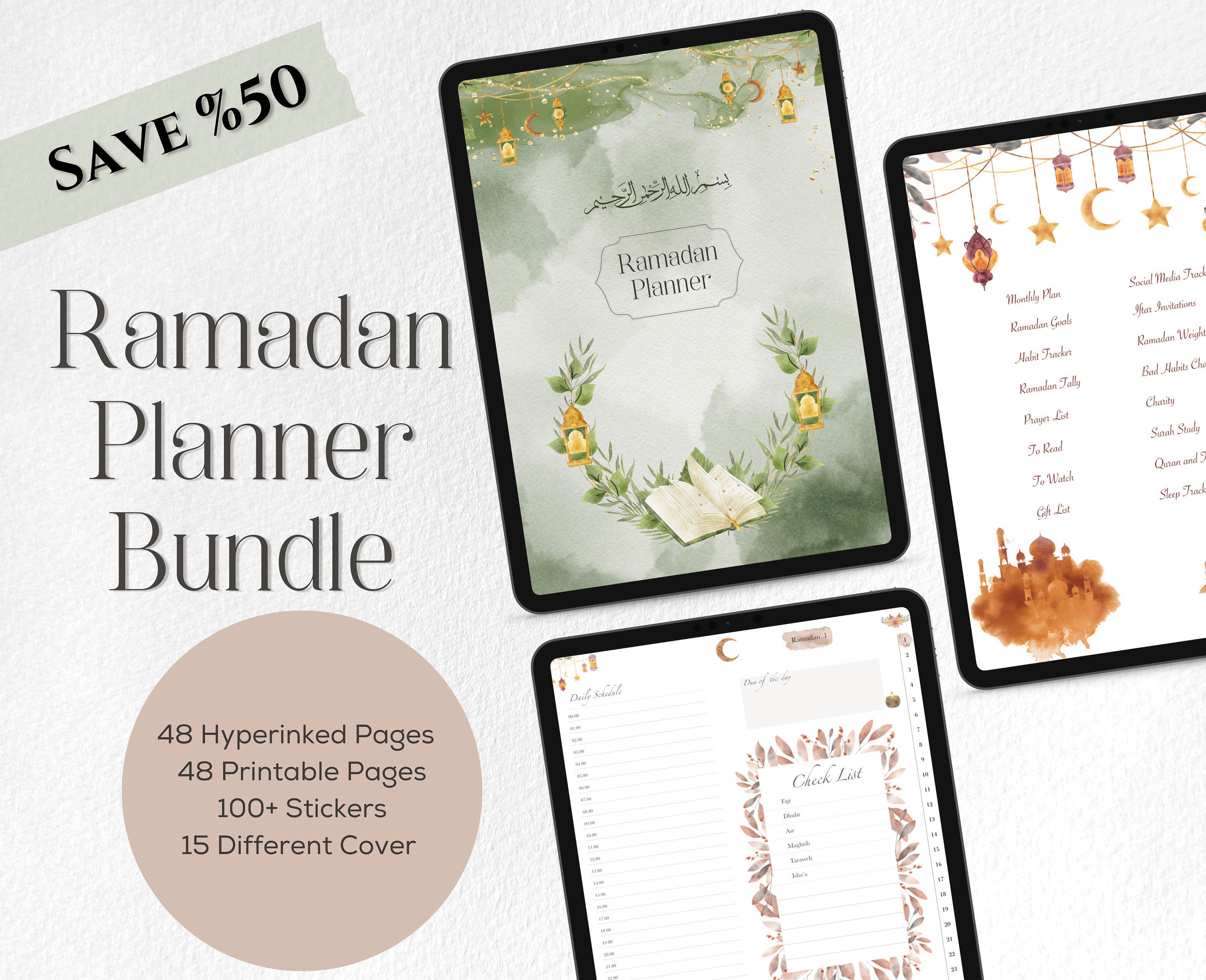 2023 Ramadan Digital and Printable Planner Muslim Daily Planner A4 iPad ...