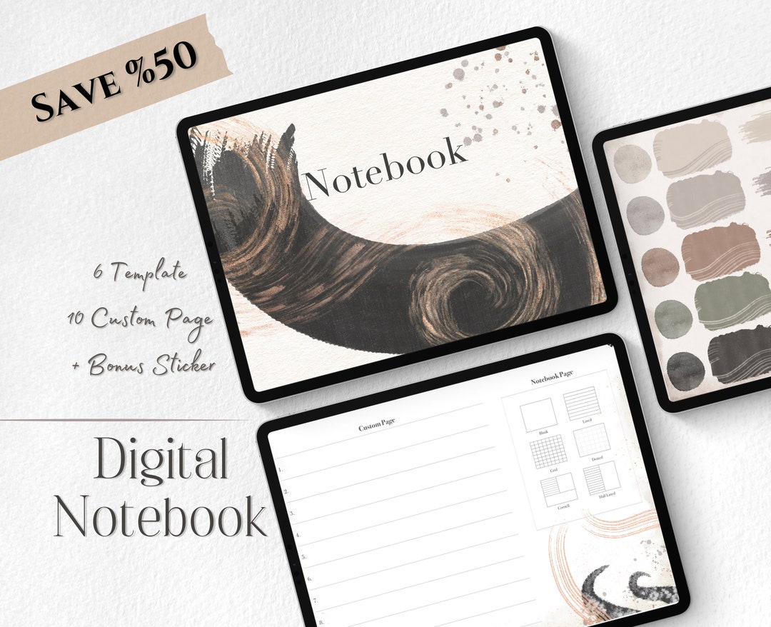 Digital Notebook Goodnotes, Notability, Onenote, Modern Minimalist ...