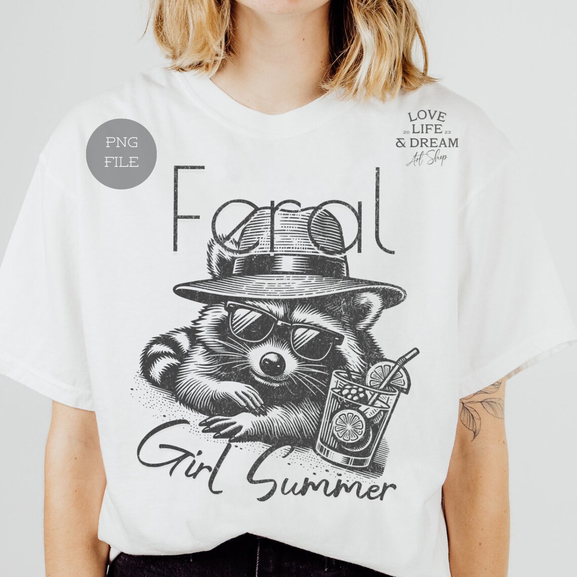 Feral Girl Summer Png Feral Png Girly Png Funny Racoon Png