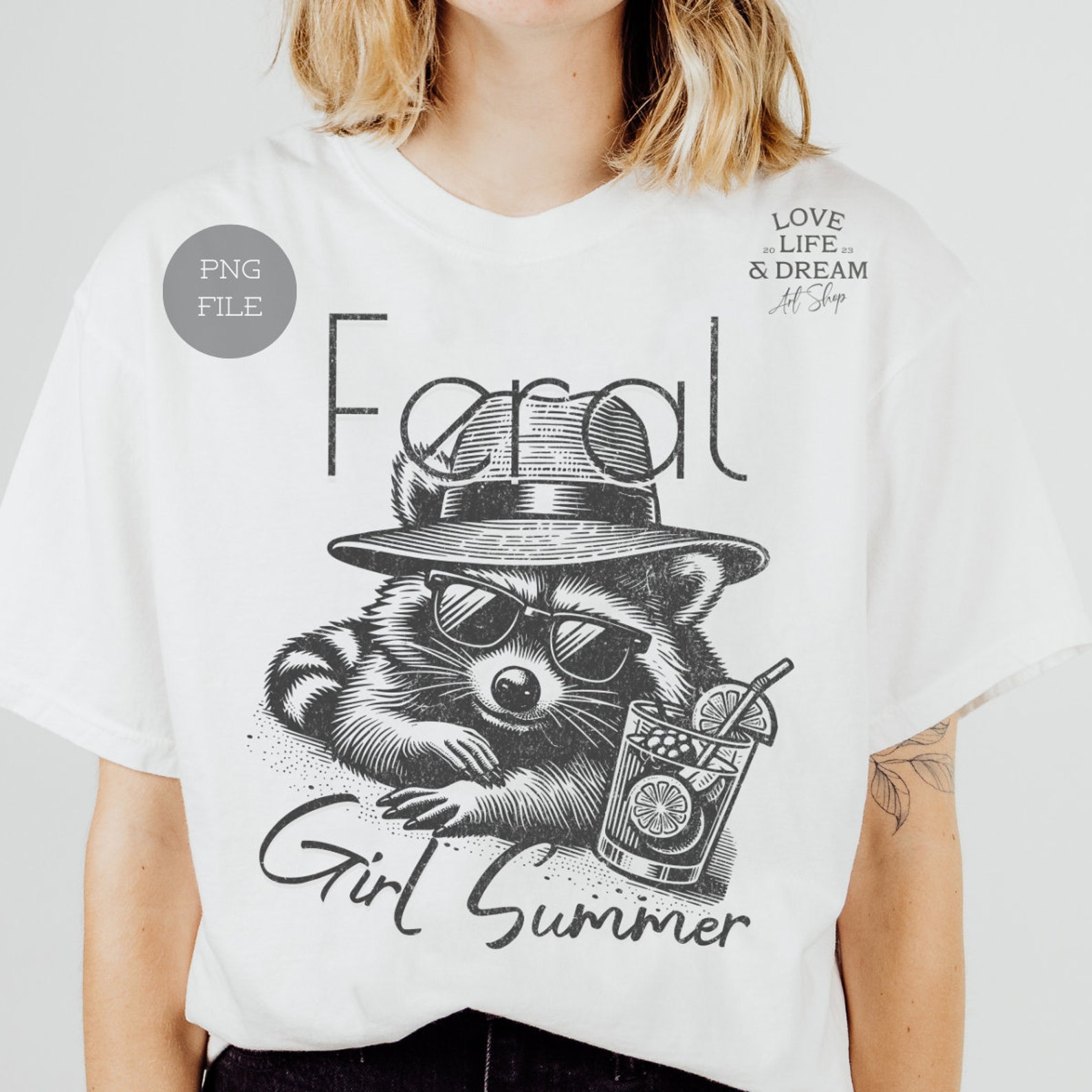 Feral Girl Summer Png, Feral Png, Girly Png, Funny Racoon Png ...