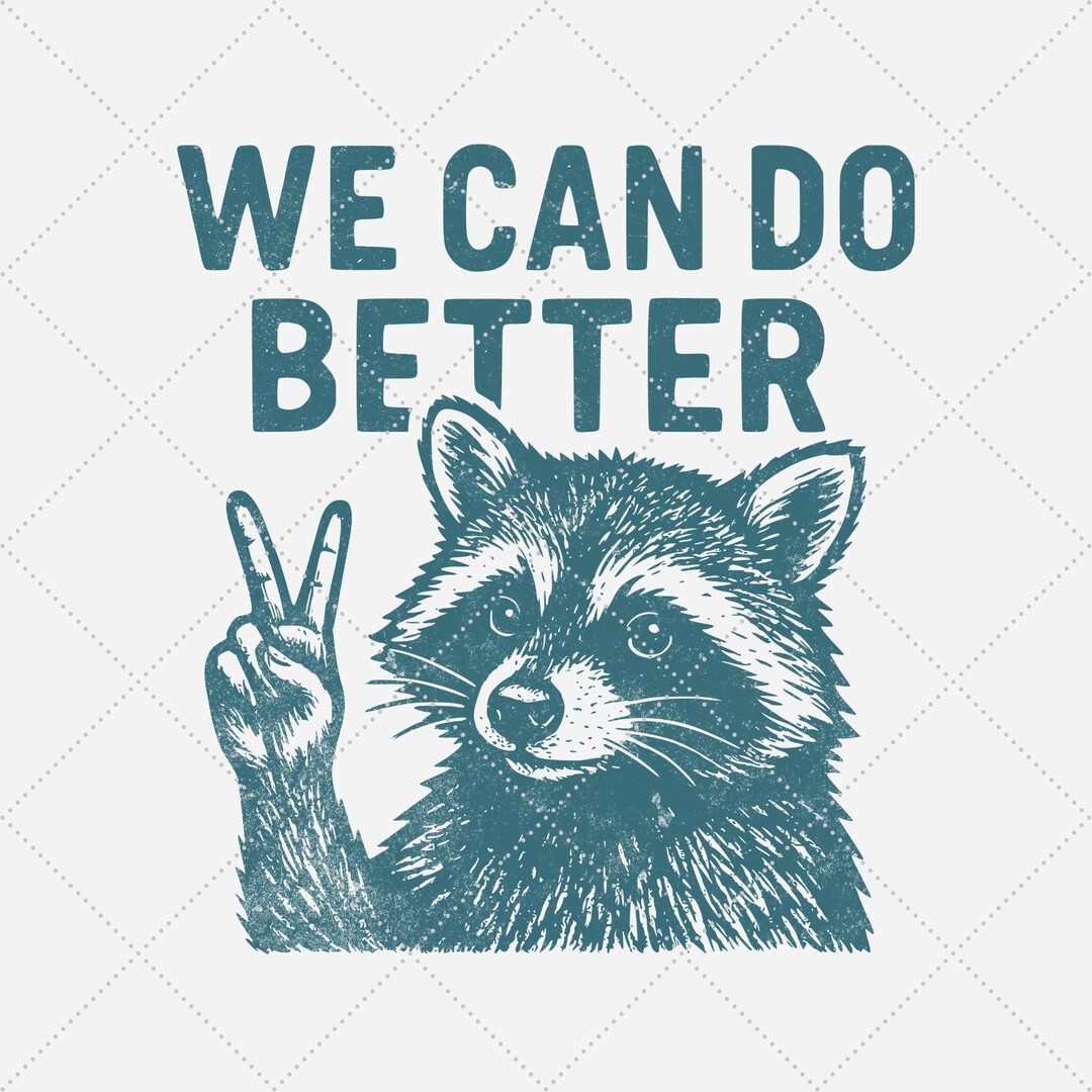Raccoon Peace Sign PNG, Funny Animals Shirt Design (digital Download ...