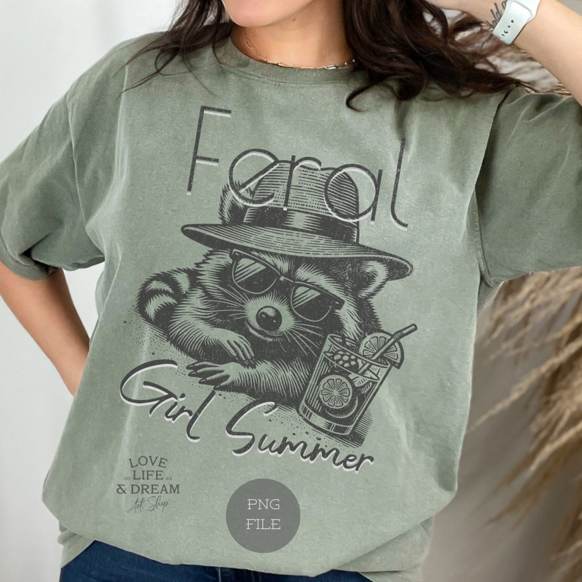Feral Girl Summer Png Feral Png Girly Png Funny Racoon Png