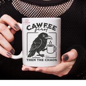 Grumpy Raven Coffee PNG | Dark Humor Bird Clipart for Sublimation ...
