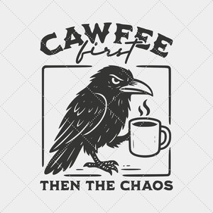 Grumpy Raven Coffee PNG | Dark Humor Bird Clipart for Sublimation ...
