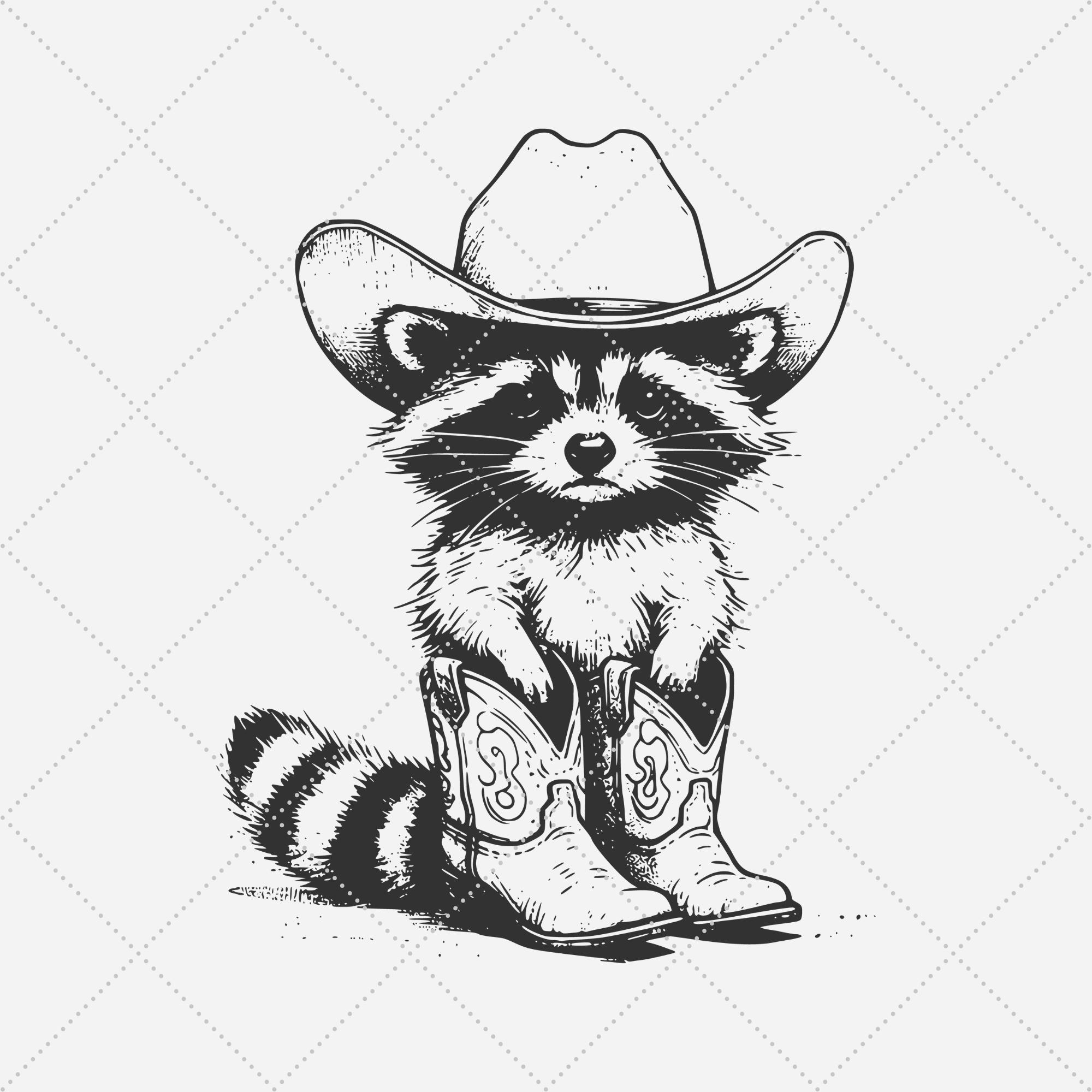 Raccoon Cowboy Boots and Hat Png, Funny Raccoon Shirt Png, Funny Cowboy ...