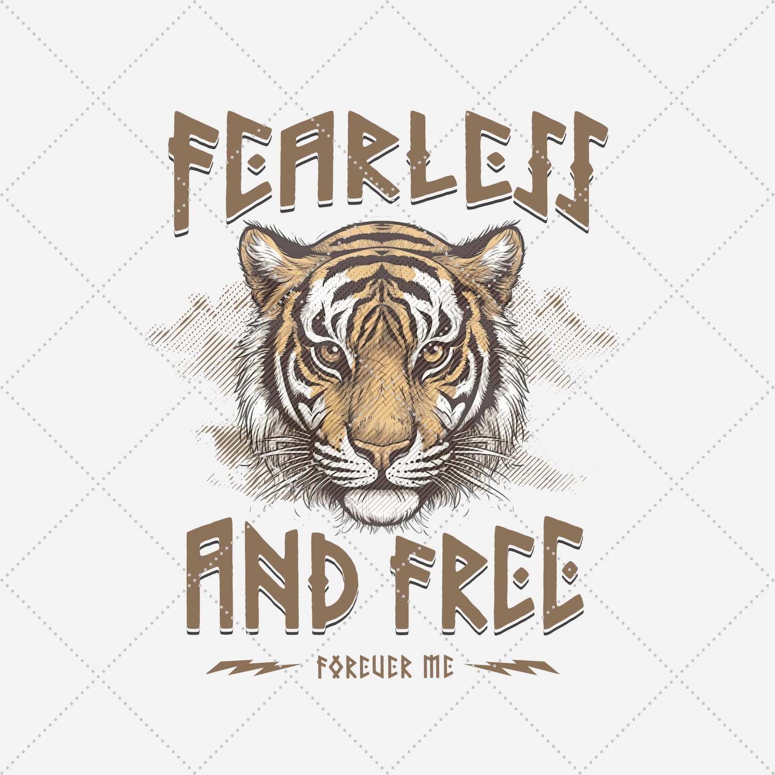 Fearless and Free Forever Me Png, Inspiring Tiger Quote Shirt ...