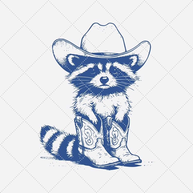 Raccoon Cowboy Boots and Hat Png, Funny Raccoon Shirt Png, Funny Cowboy ...