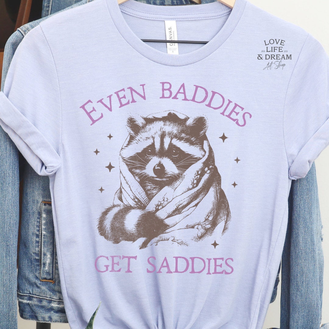 Even Baddies Get Saddies Png, Meme PNG, Anxiety Png, Raccoon Face Png ...