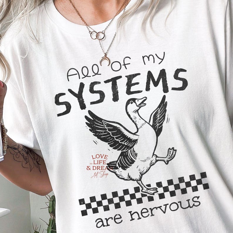 Nervous Goose SVG, Funny Anxiety Bird PNG, Mental Health Design - Etsy