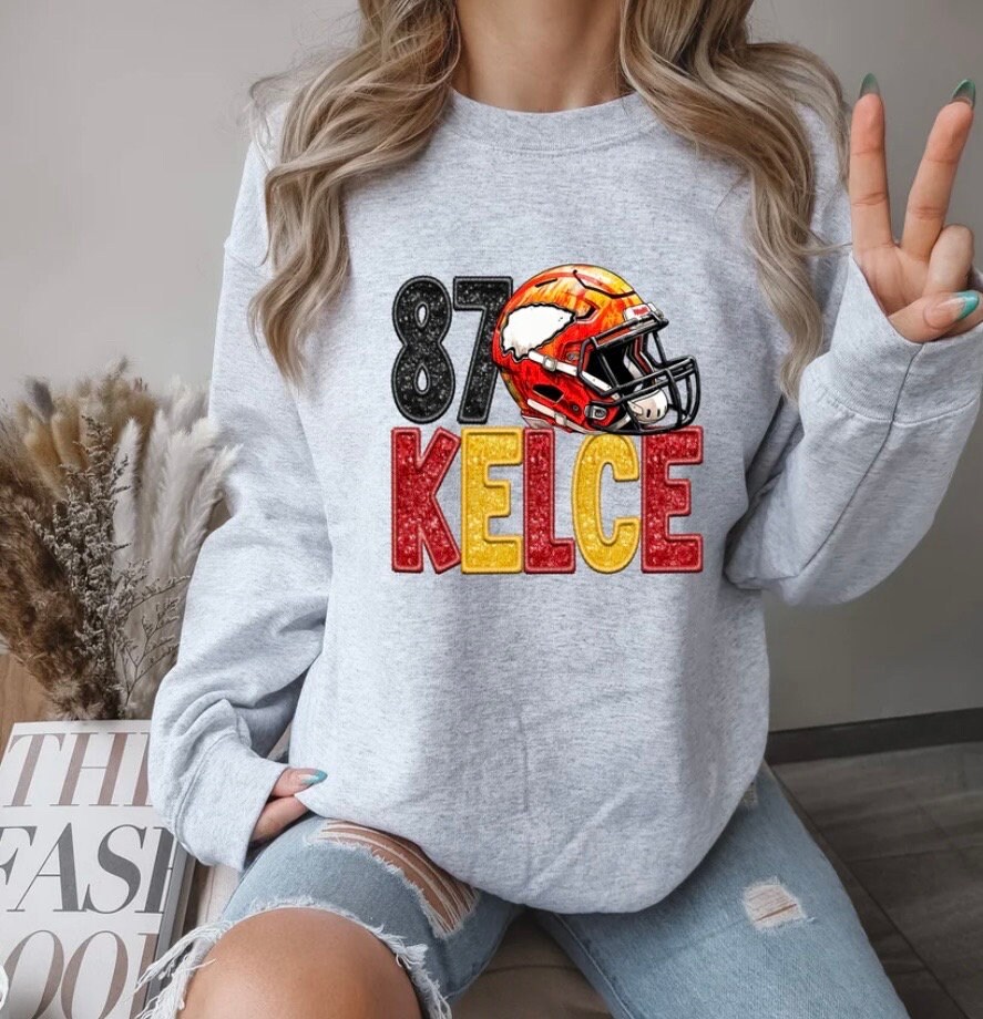 Kansas City Kelce Sequin Shirt Womens Crewneck Sweatshirt - Etsy