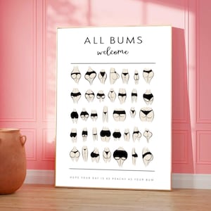 All Bums Are Welcome.nice Bum. Bathroom Wall Art. Bathroom Print ...