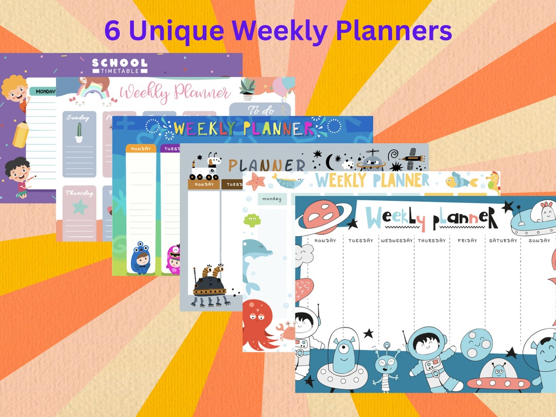 Kids Weekly Planner 6 Unique Planner Routine Chart Kids Week Schedule ...