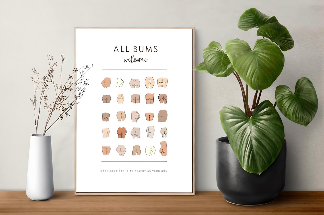 All Butt Welcome Art | Bathroom Door Sign | Poster for Toilet ...