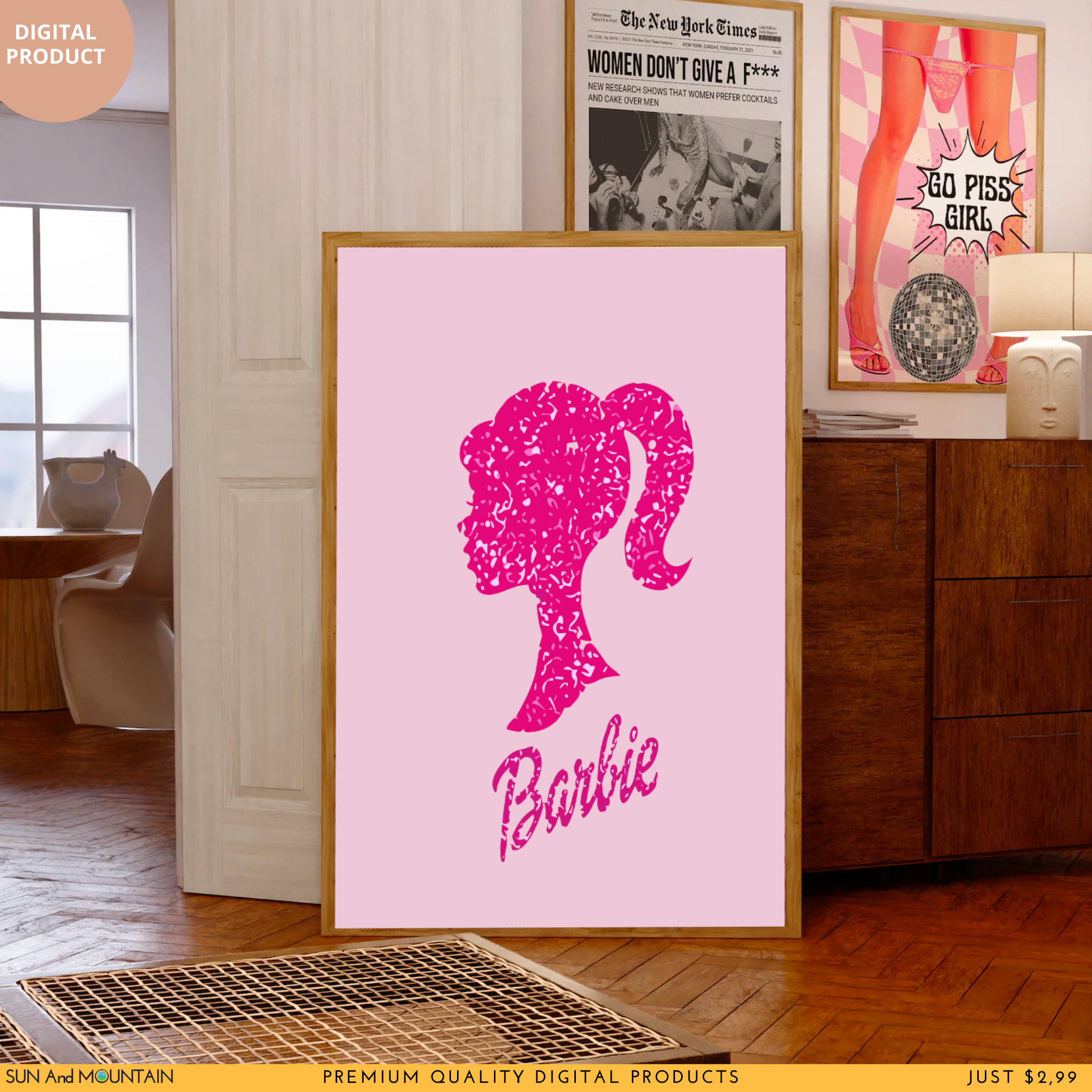 Wall Art | Barbie Doll Art | Retro Poster | Girly Wall Prints | Y2K ...
