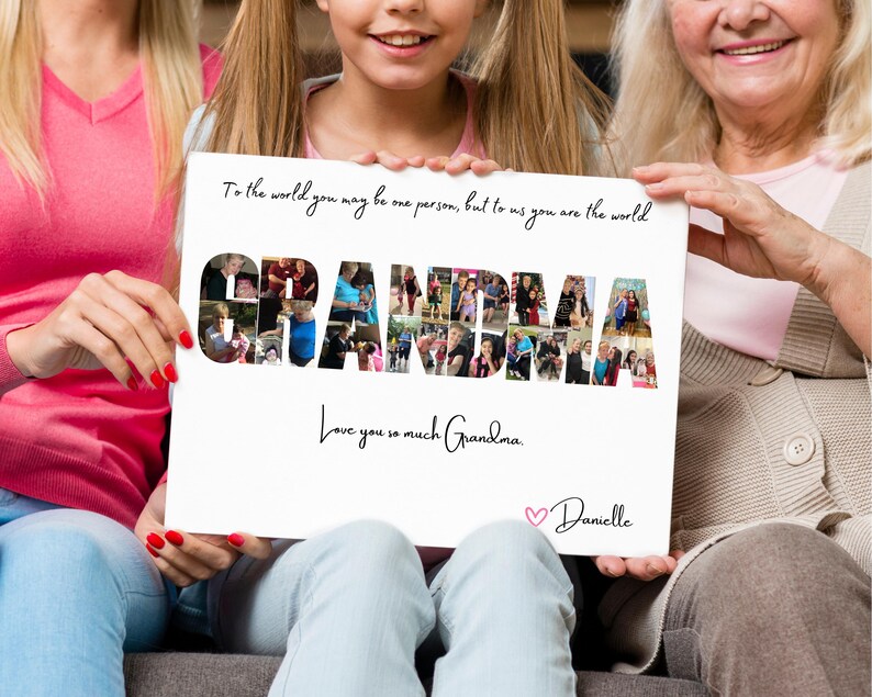 Personalized Grandma Photo Collage, Mother's Day Gift, Custom Digital ...