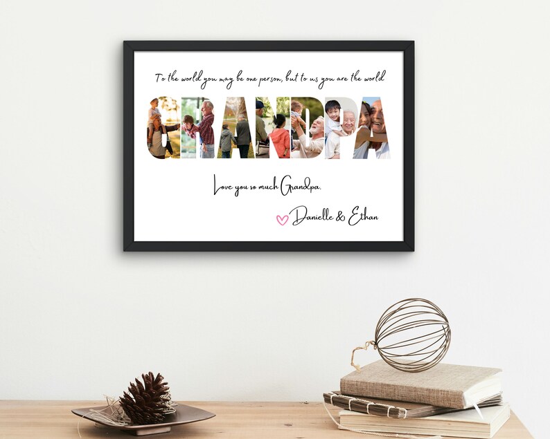 Personalized Grandpa Photo Collage, Father's Day Gift, Custom Gift for ...