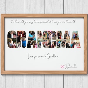 Personalized Grandma Photo Collage, Mother's Day Gift, Custom Digital ...