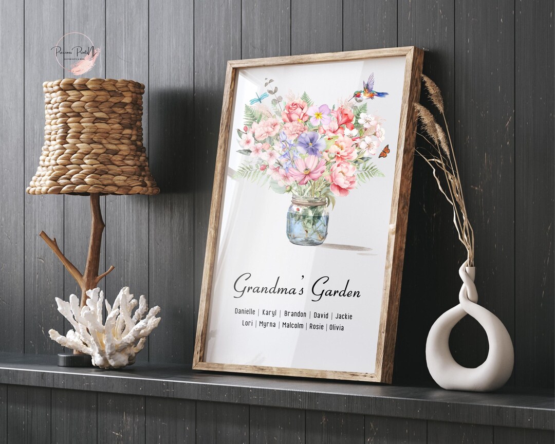 Custom Birth Month Flower Wall Art Print, Personalized Birth Flower ...