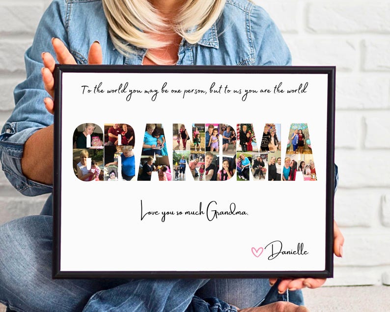 Personalized Grandma Photo Collage, Mother's Day Gift, Custom Digital ...