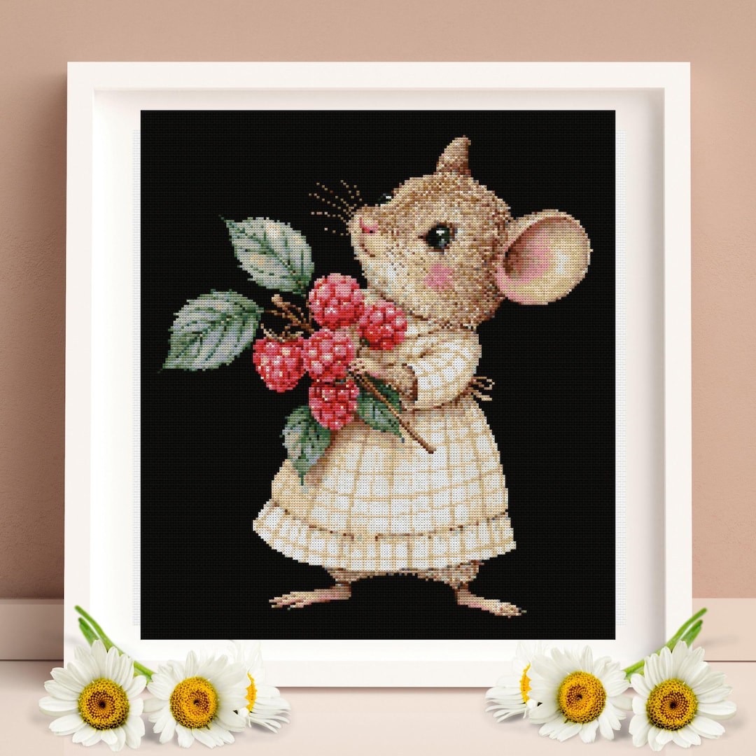 Mouse Cross Stitch Pattern PDF, Cute Little Mouse, DIY Embroidery ...
