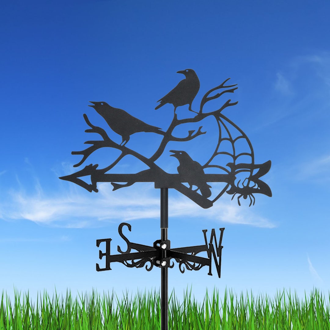 Halloween Crow and Spider Web Weathervane: Spook-tacular Steel - Etsy