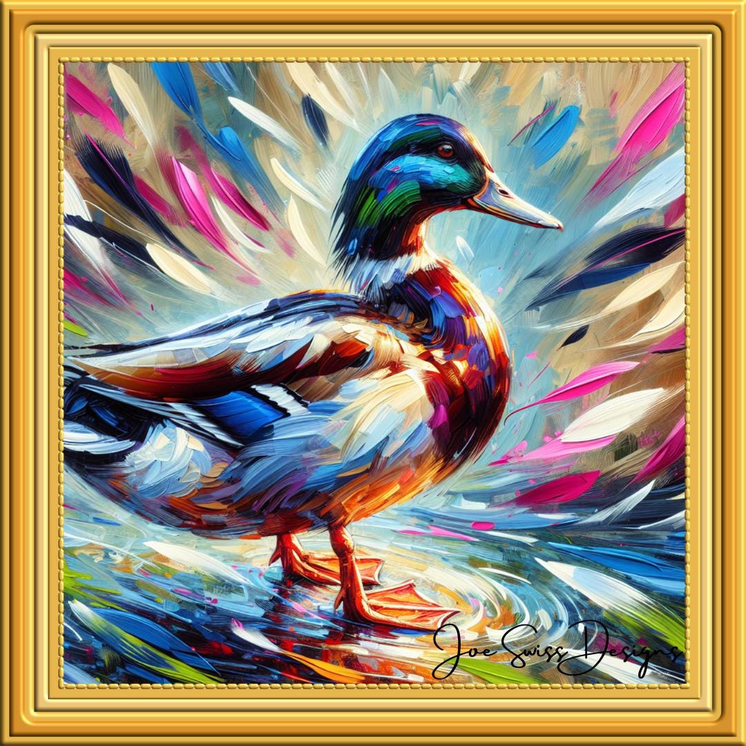 PRINTABLE Wall Art | Pop Art | Colorful Duck Digital Art | Duck Art ...