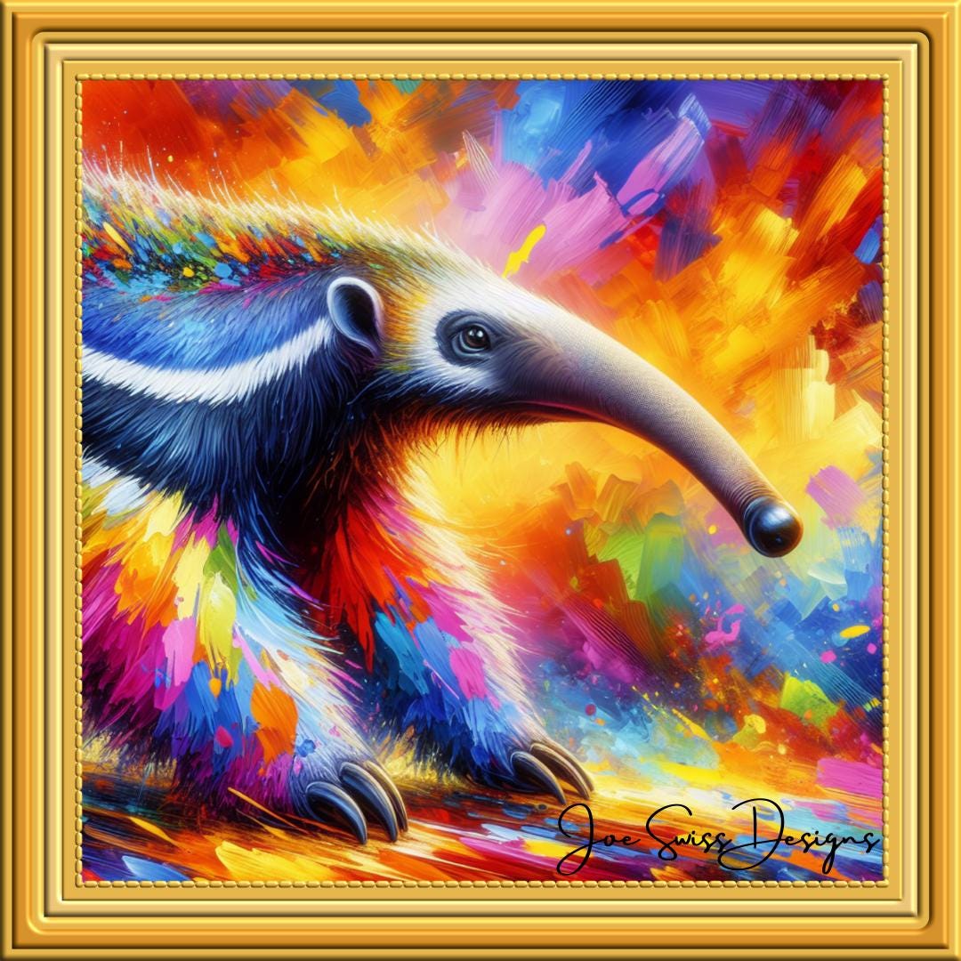 PRINTABLE Wall Art | Pop Art | Colorful Anteater Digital Art | Anteater ...