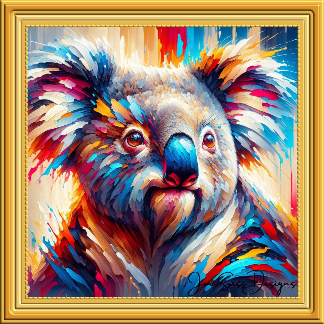 PRINTABLE Wall Art | Pop Art | Colorful Koala Bear Digital Art | Koala ...
