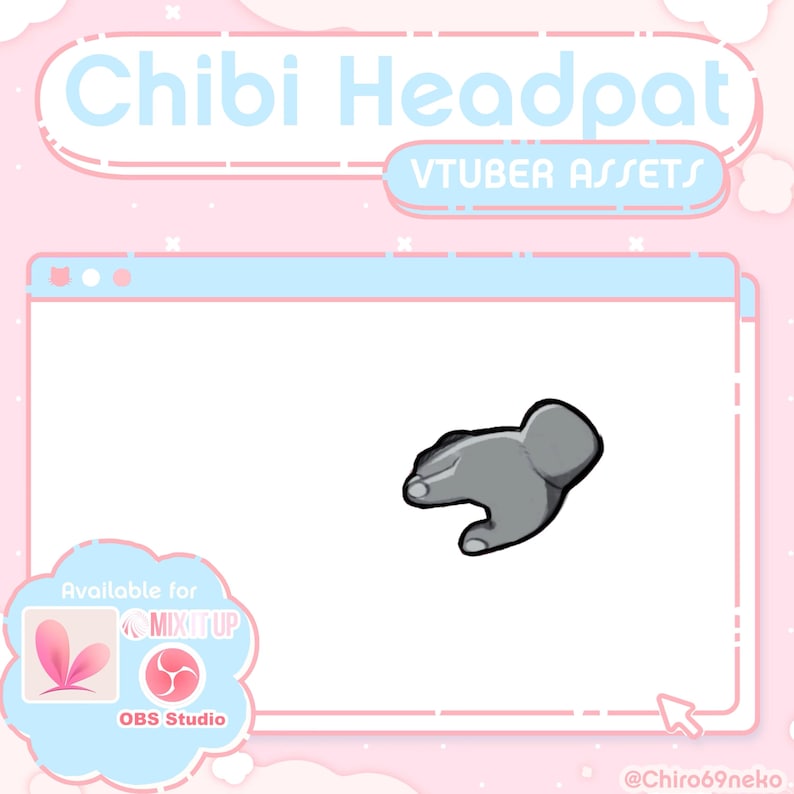 Animated Chibi Head Pat Asset for Vtuber! | Vtube Studio | Flock - Etsy