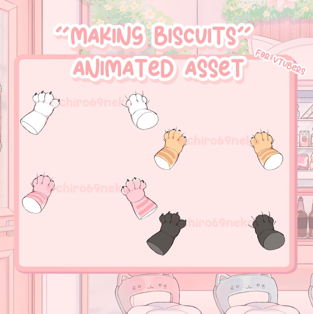 Vtuber Live2d Asset for Vtube Studio | Making Biscuits / Cookies Paws ...