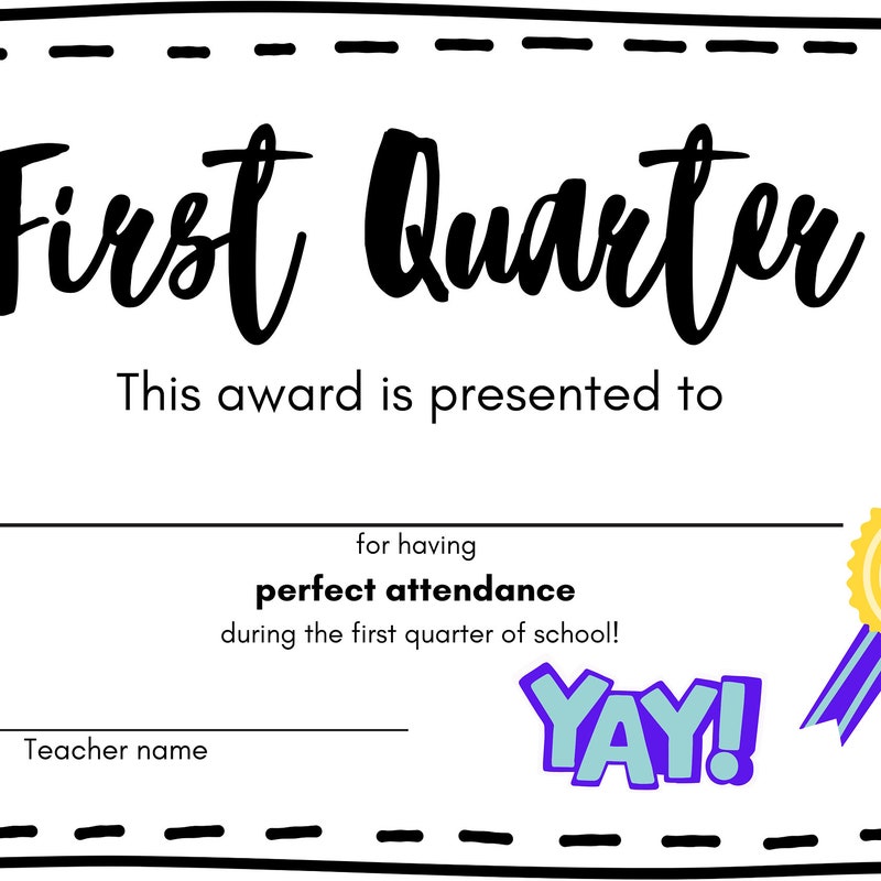 Perfect Attendance - Etsy