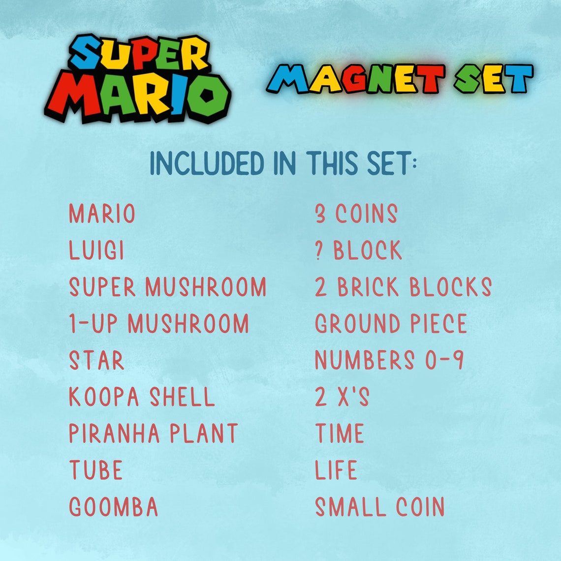 Super Mario Magnet Set - Etsy