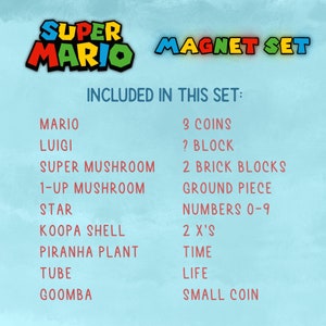 Super Mario Magnet Set - Etsy
