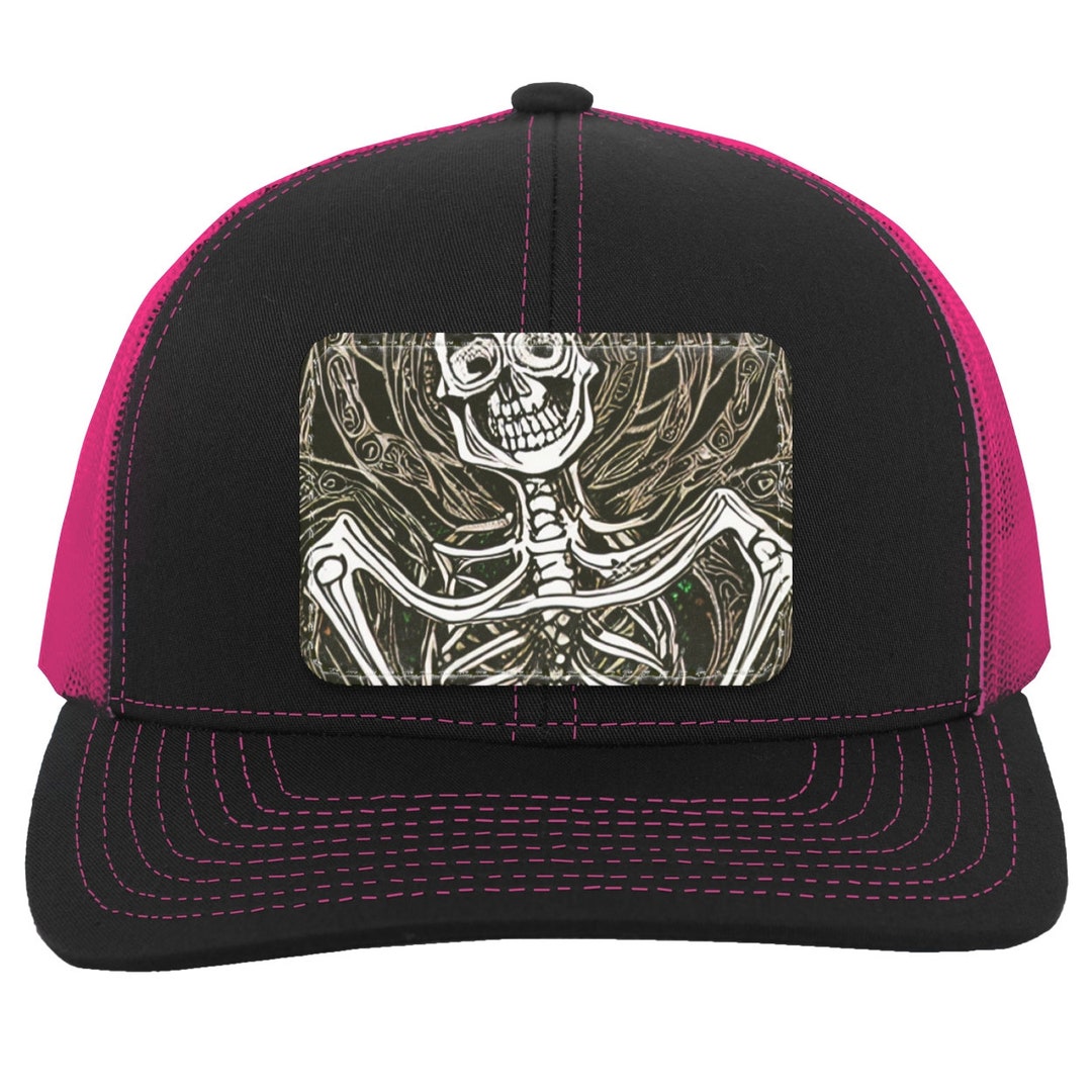 Sandrara Way Skeleton Trucker Snap-back Hat Vibrant Patch Collection - Etsy