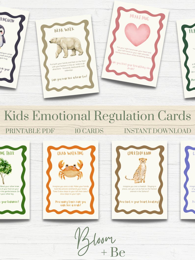 Kids Emotional Regulation Activity Cards | Printable Calm Down Kit ...