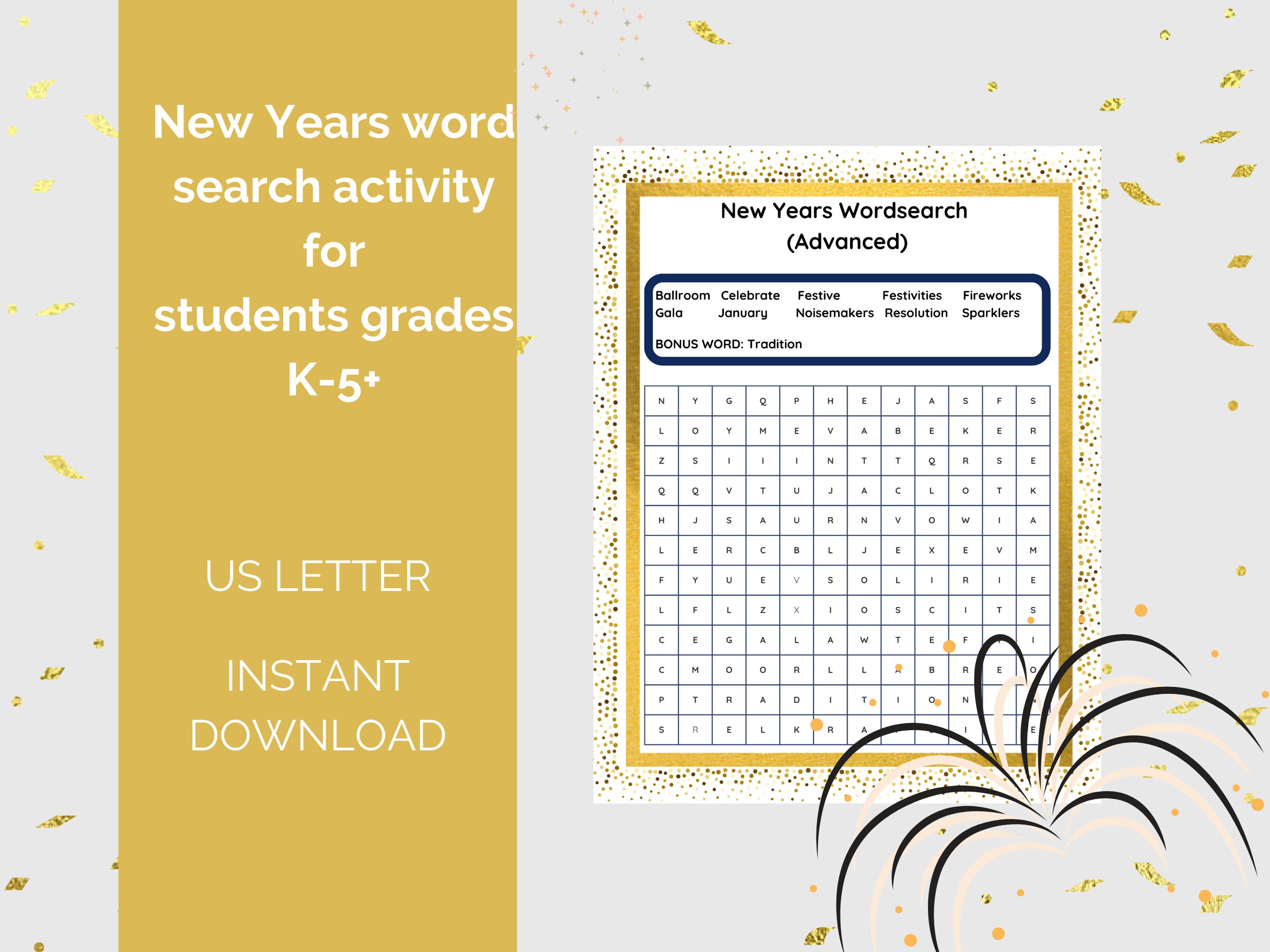 New Year's Word Search Bundle: Therapeutic Vocabulary Puzzles for ...