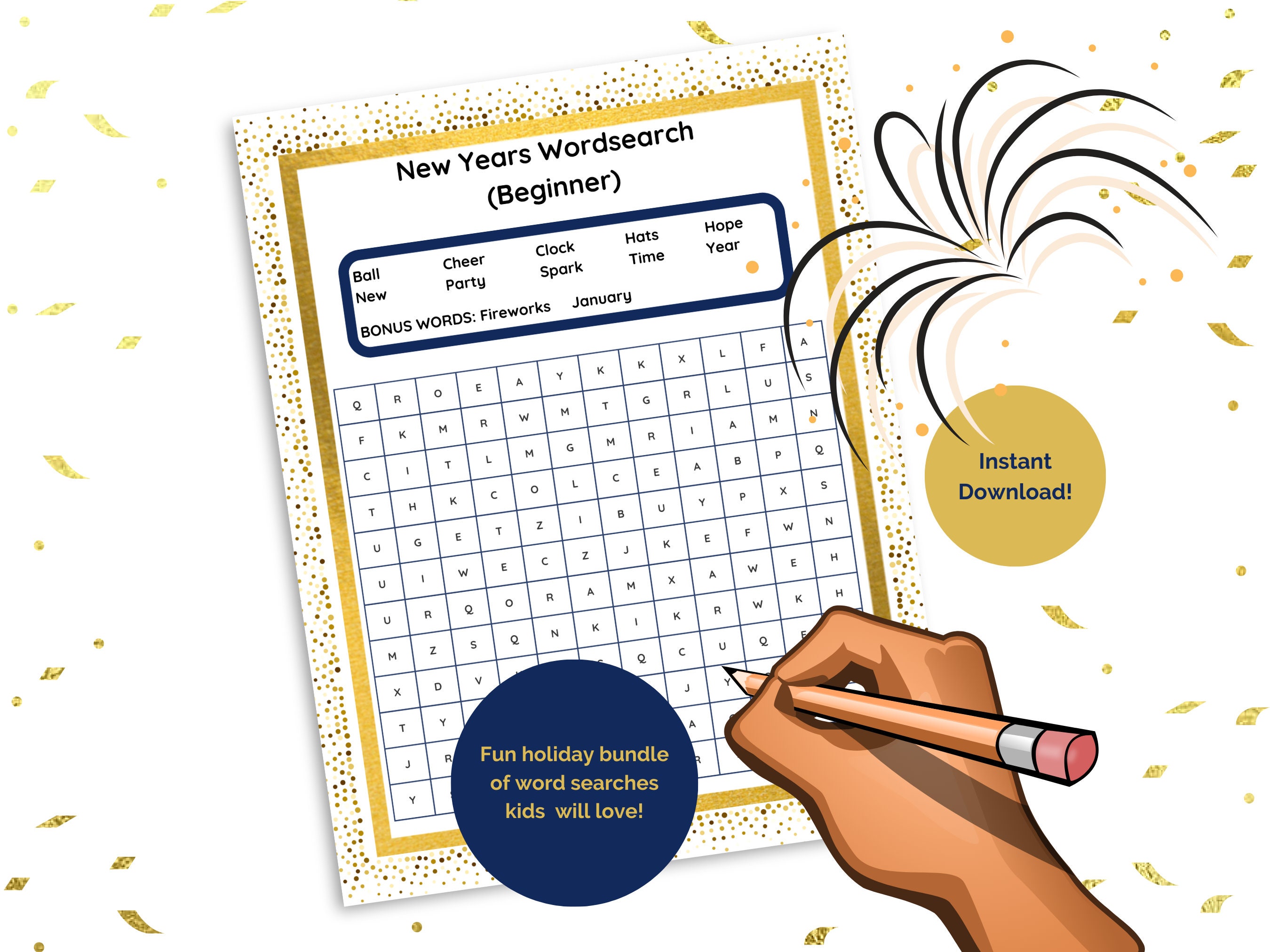 New Year's Word Search Bundle: Therapeutic Vocabulary Puzzles for ...