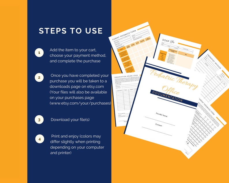 Pediatric Therapy Forms - SOAP Notes, Invoice Templates, Parent ...