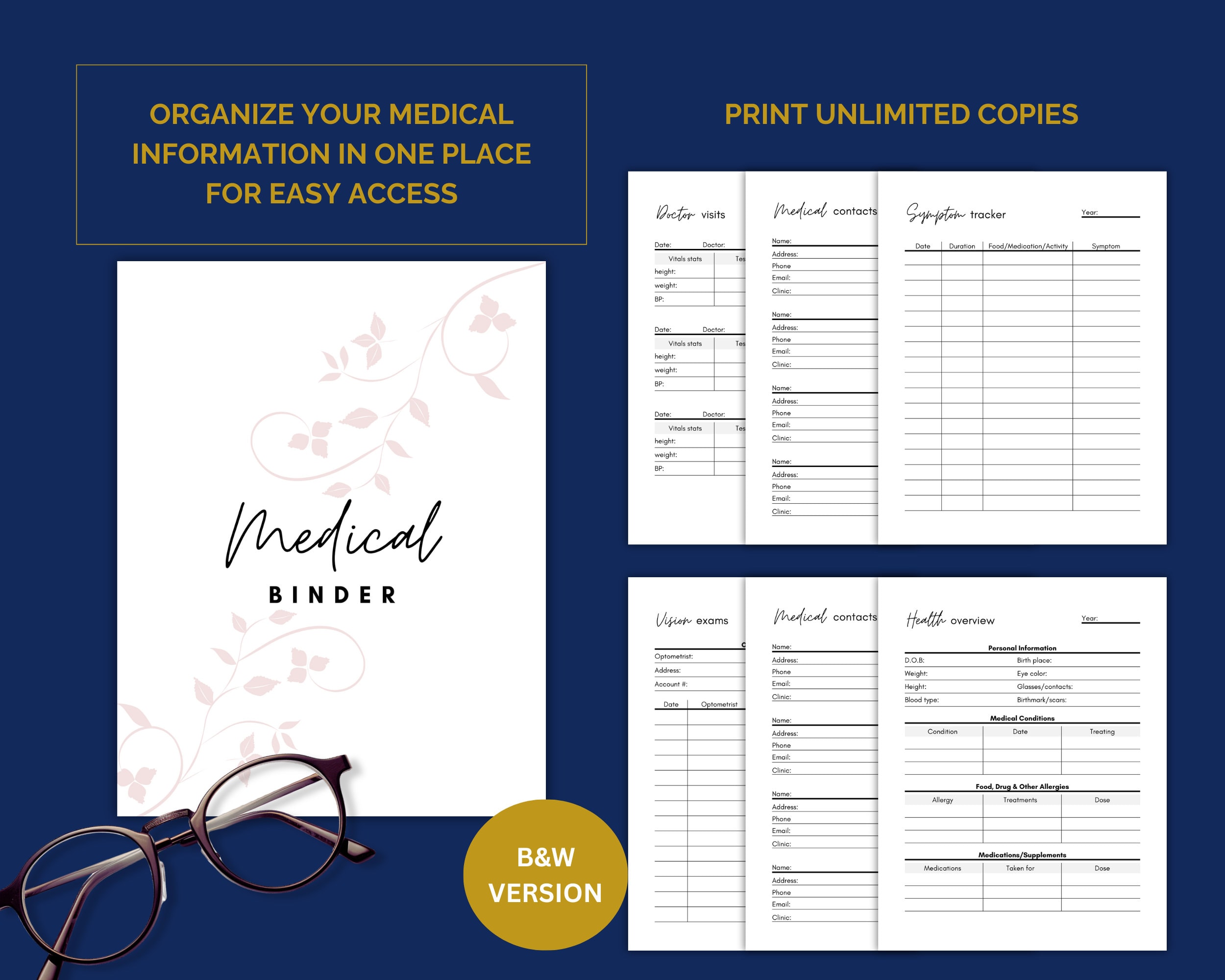 Medical Binder, Medical Organizer Binder - Your Health Companion - Etsy