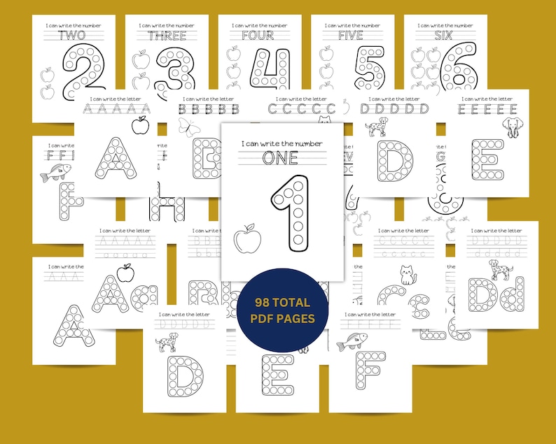 Alphabet Number Tracing Worksheets | Fine Motor OT Activities (digital ...