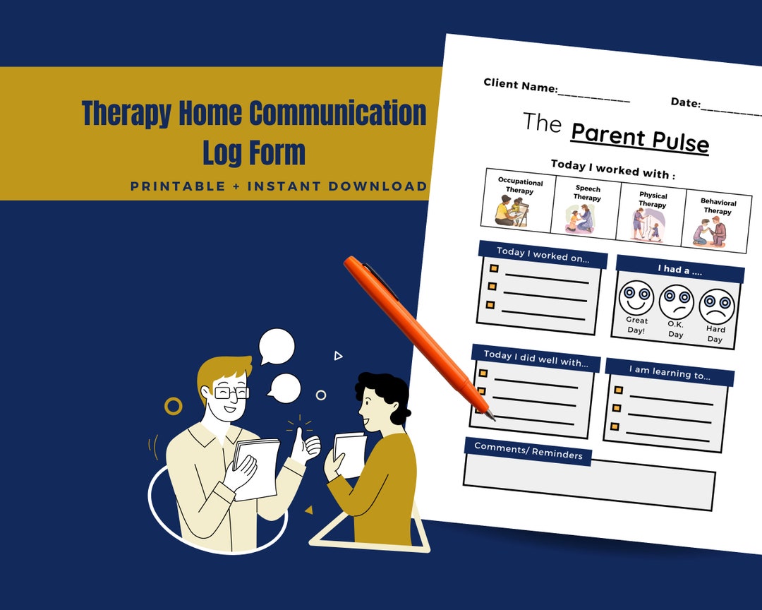 Therapy Home Communication Log Forms Editable Parent Communication Log ...