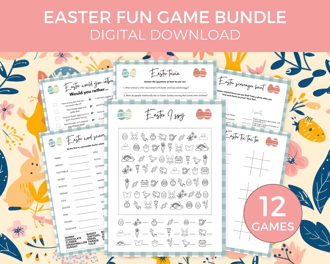 Easter Kid-friendly Games & Activities Bundle! - Etsy
