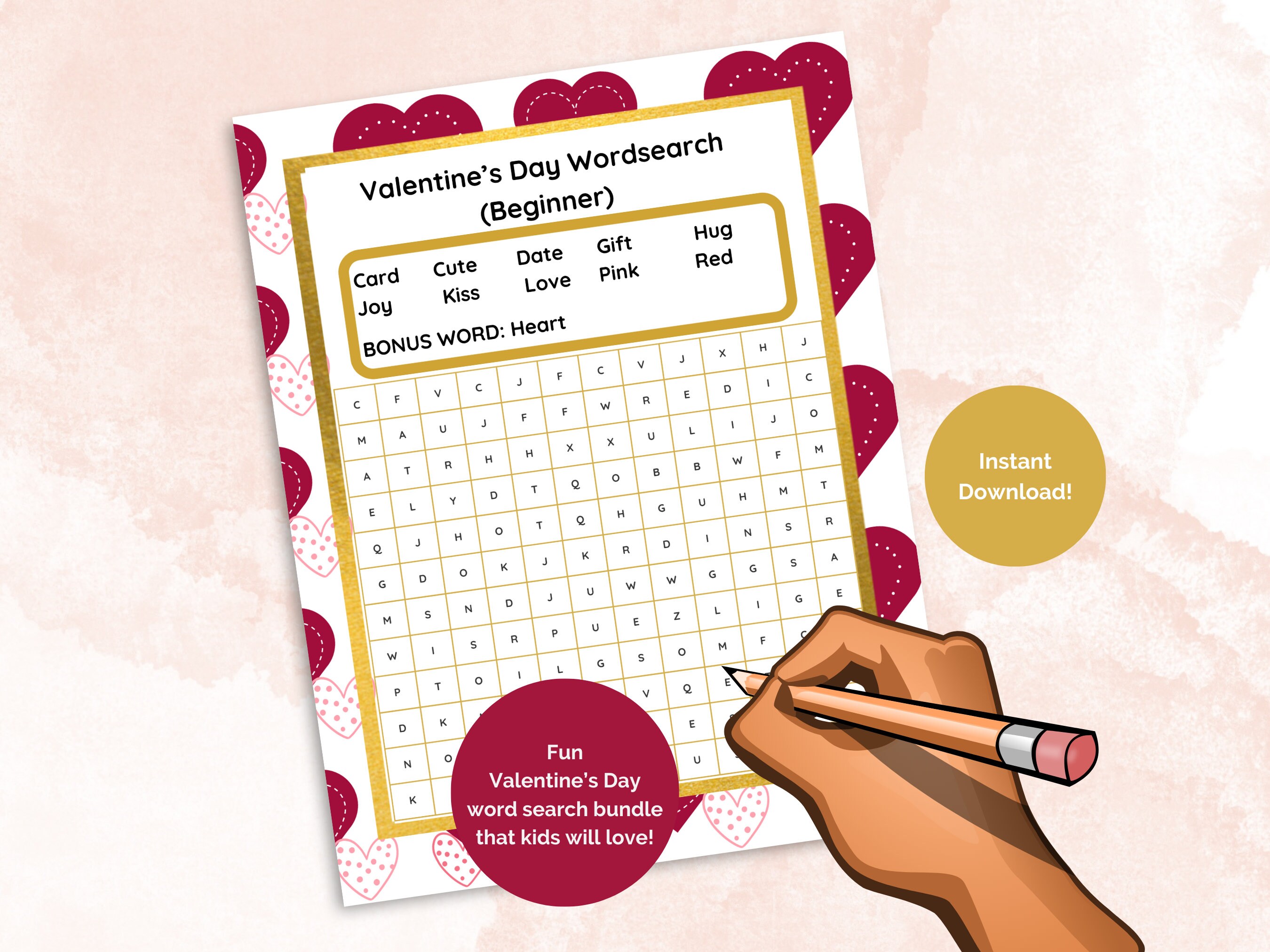 Valentine's Day Word Search Bundle - Etsy