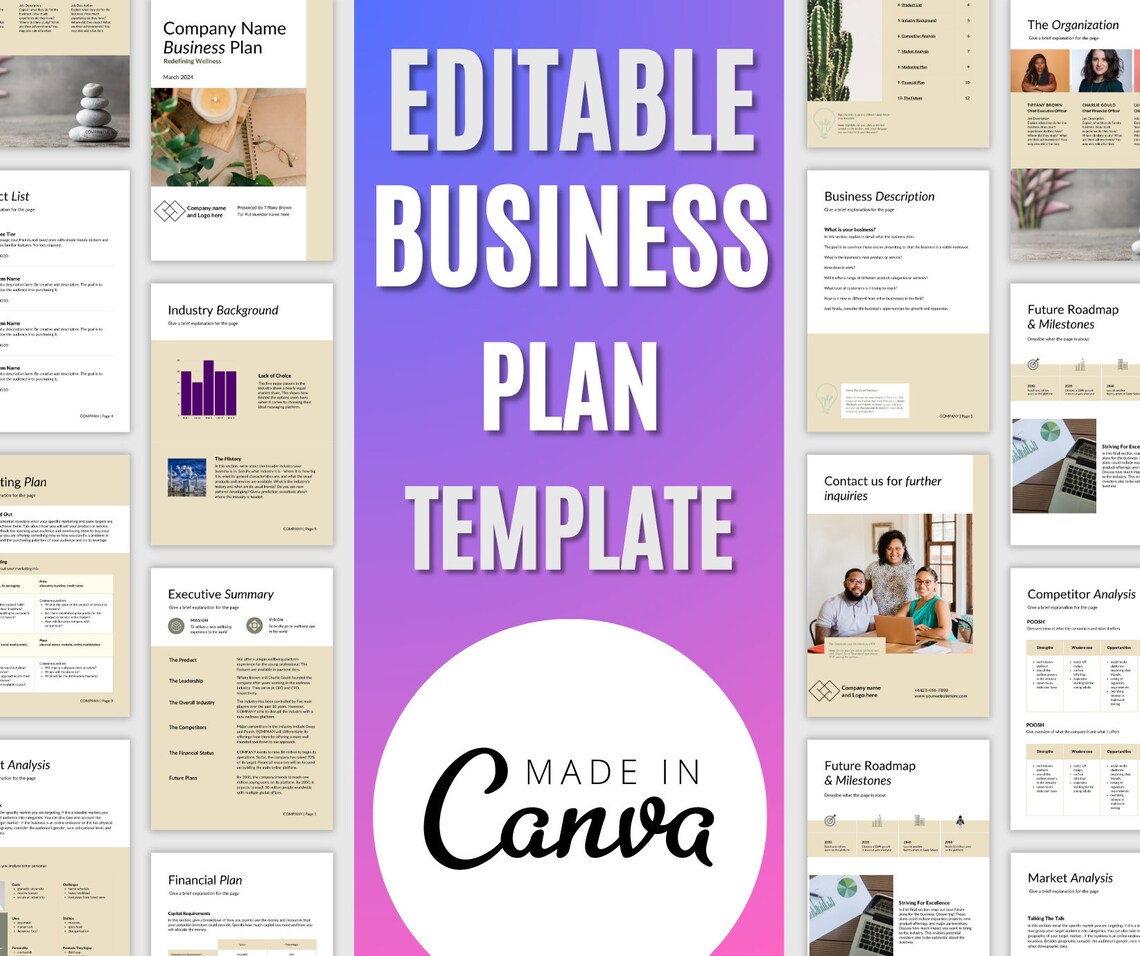 Editable Business Plan Template New Business Proposal Start - Etsy