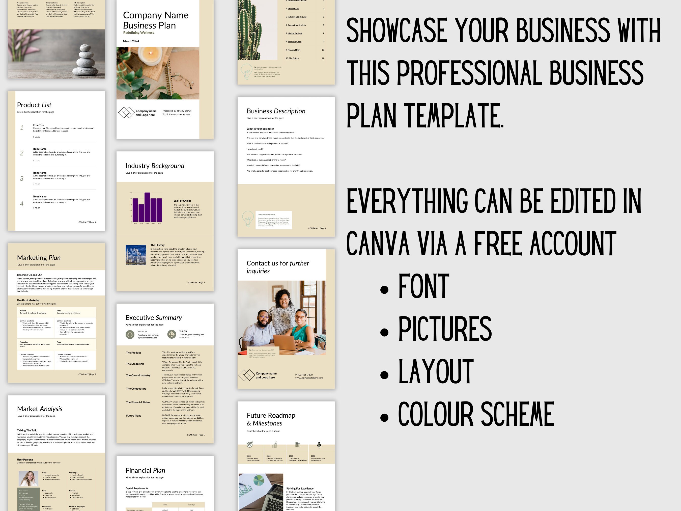 Editable Business Plan Template, New Business Proposal, Start up ...