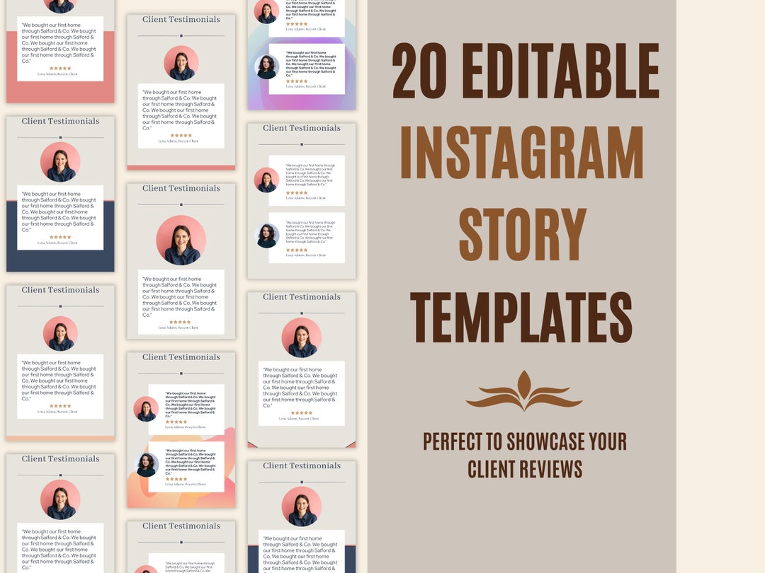 Client Testimonial Template CANVA Editable Instagram Stories for ...