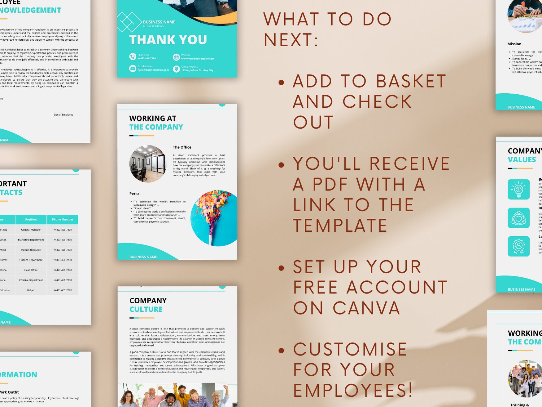 Employee Welcome Package Template New Employee Onboarding Handbook Small Business Resources New ...