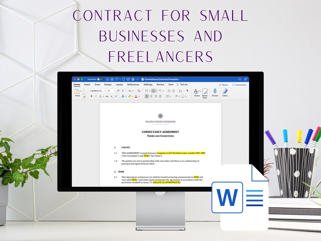 Contract Template Between Business and Client, Simple Business Contract ...