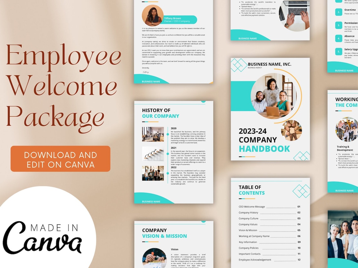 Employee Welcome Package Template New Employee Onboarding - Etsy